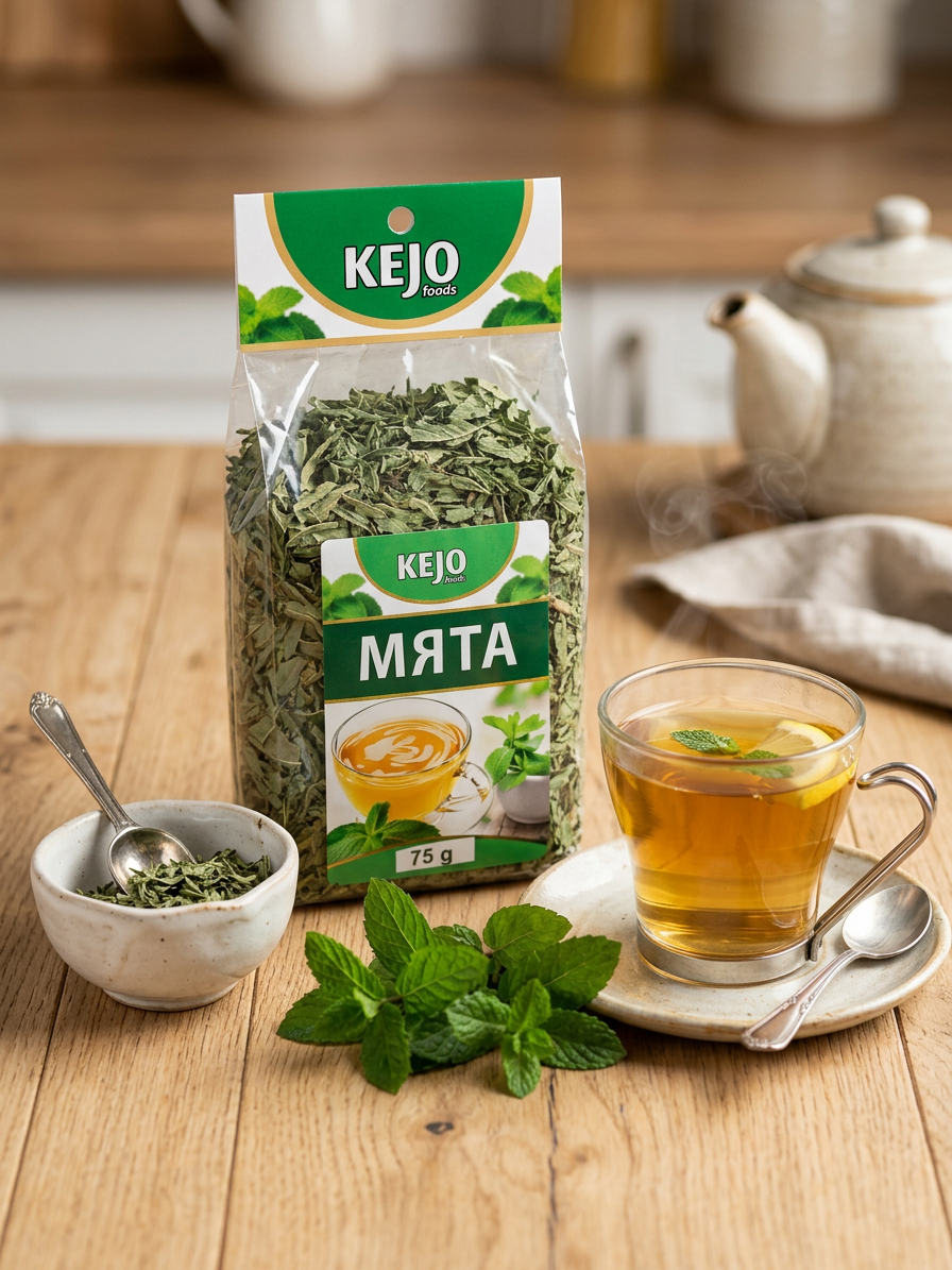 Чай KEJO foods листовой «Мята», упаковка мягкая, 75 г (м/у)
