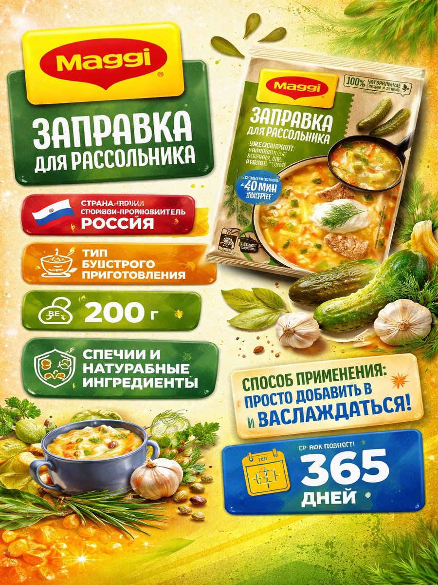 Приправа Maggi Заправка для рассольника, 200г