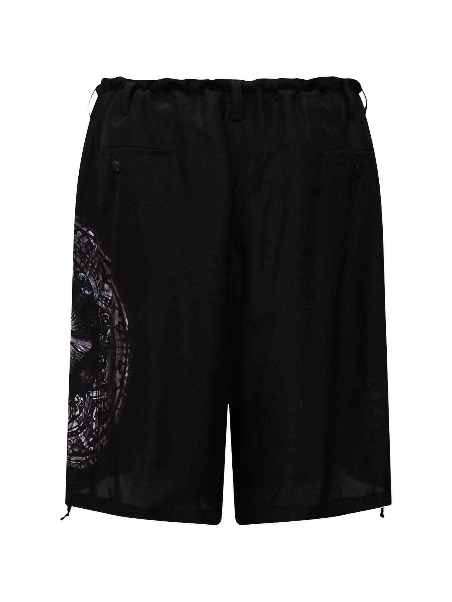 Шорты Yohji Yamamoto Graphic-print drawstring shorts, размер 2 — фото 1