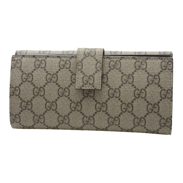 Бумажник GUCCI, фактура тиснение, кофейный — фото 1
