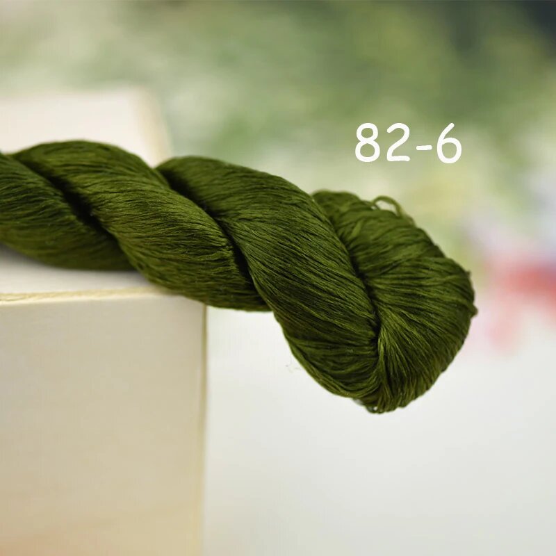 Шелковая нить для вышивания Mulbery Silk 16/2 серый, зеленый, нефрит, голубой, 200 meter, 82-6