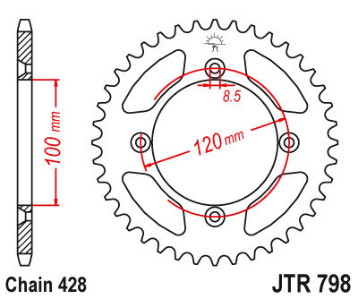 Звезда задняя JTR798.48