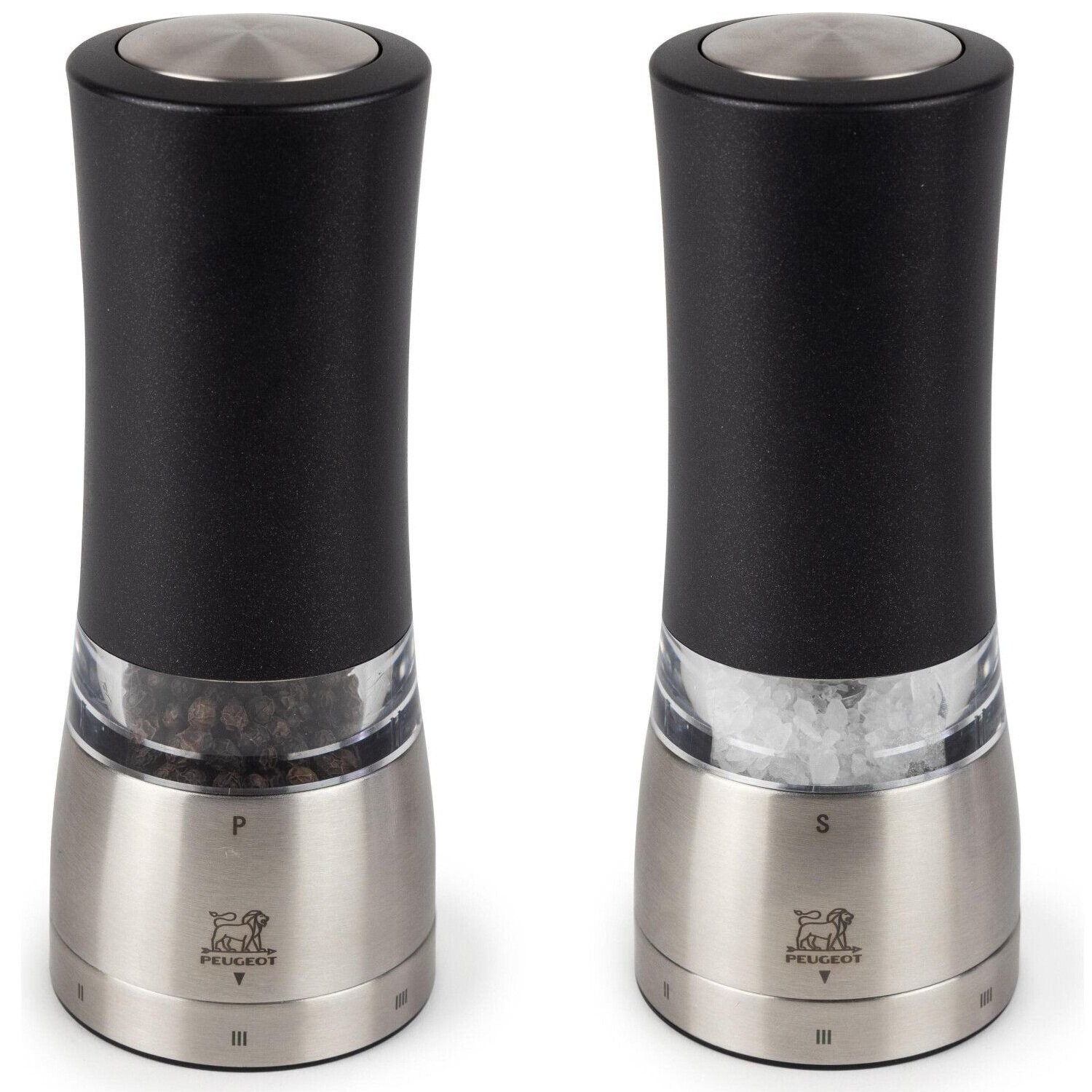 Набор электрических мельниц Peugeot Daman Electric Duo de moulins à poivre et à sel électriques u'Select noir irisé 2/4317900