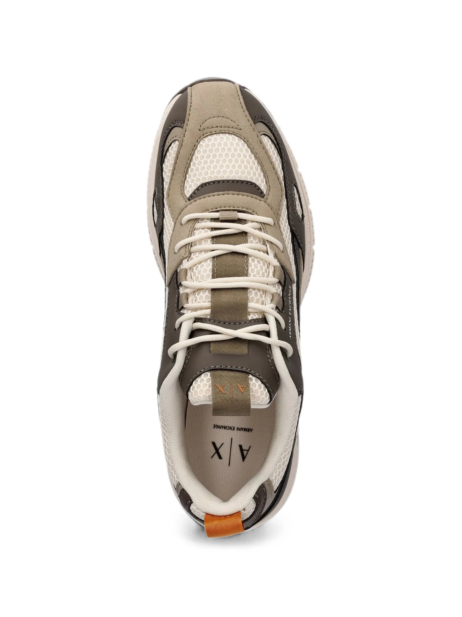 Кроссовки Armani Exchange Panelled mesh sneakers, размер 12, brown — фото 1