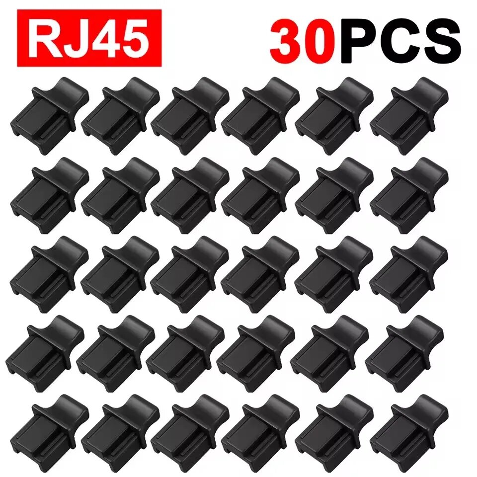 30/10 шт. силиконовые заглушки RJ45/SFP для защиты от пыли, пылезащитные Черный, Black-30PCS-RJ45
