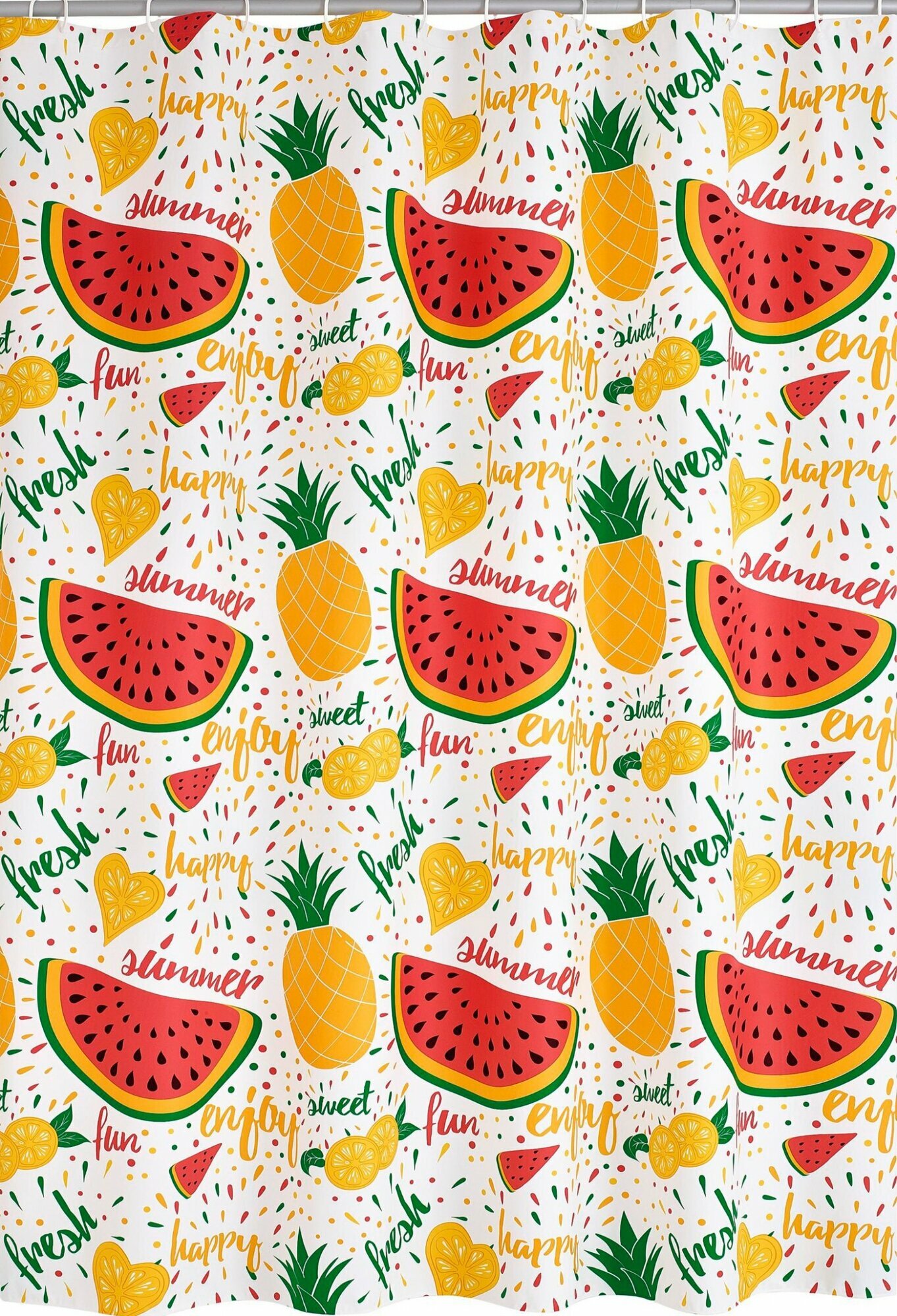 Штора для ванной комнаты RIDDER Fruits цветной 180*200, водоотталкивающая