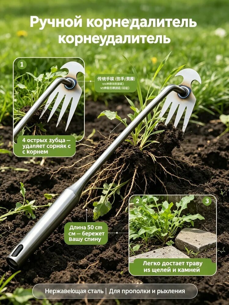 Мотыга, рукоятьМеталл, 4 см