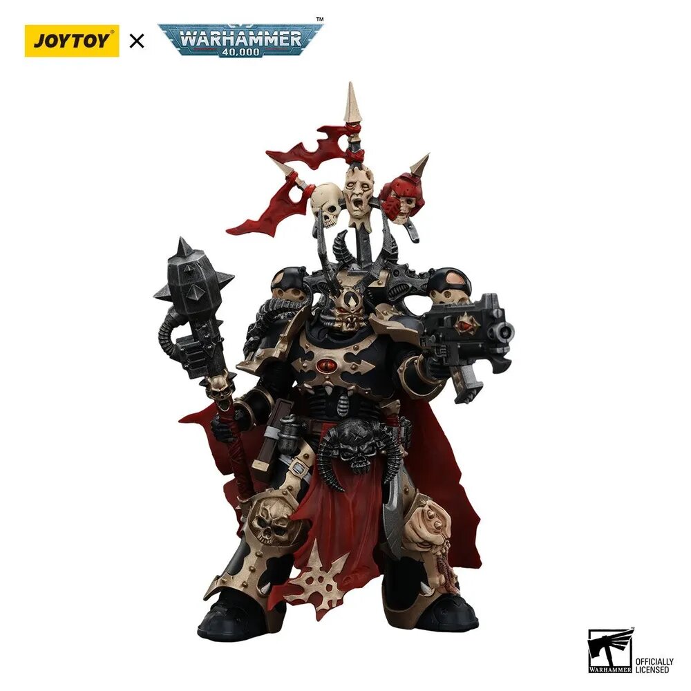 Подвижная фигурка JOYTOY 1/18 Warhammer 40K Chaos Space Marines Black Legion Chosen Champion with bolter and power maul