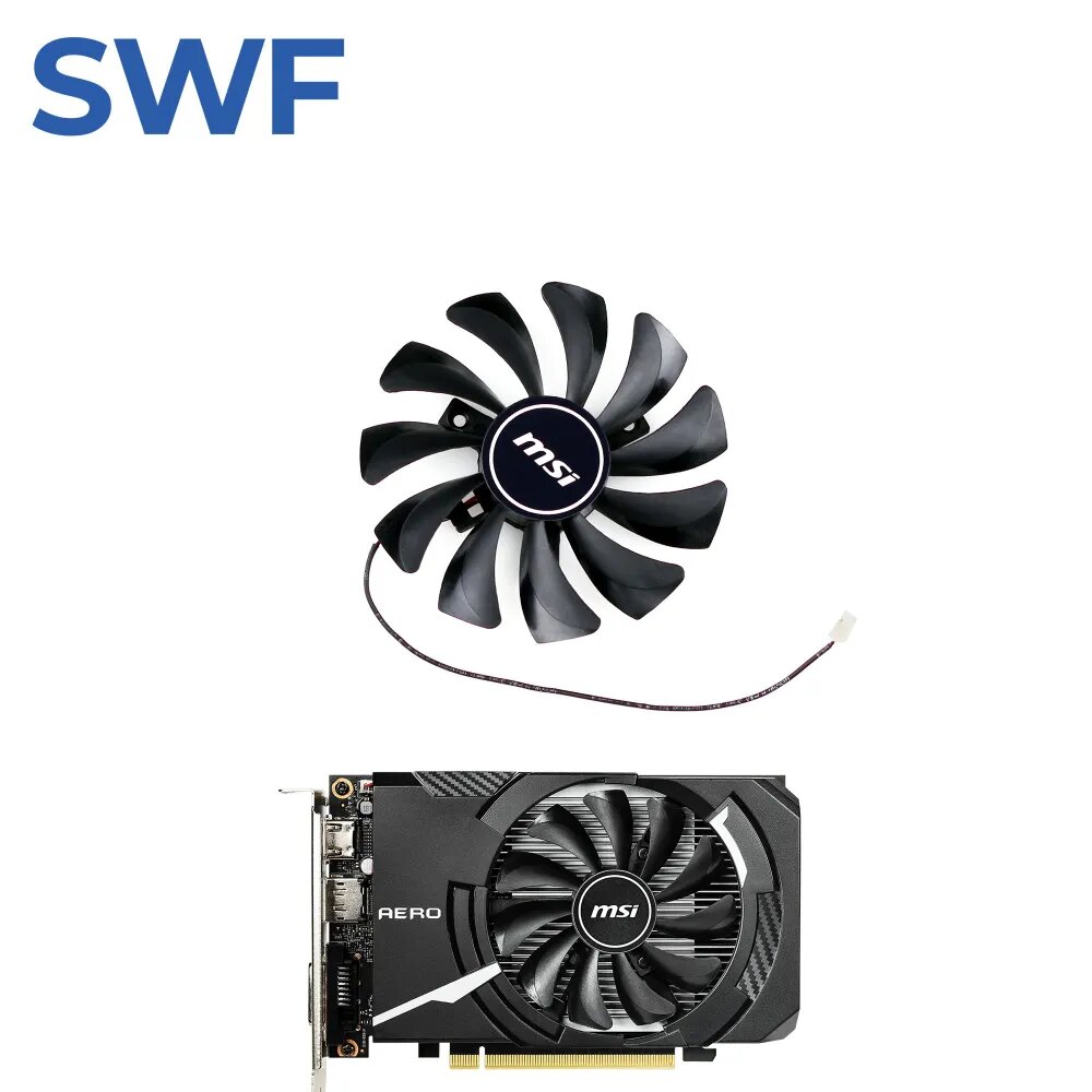 1 Вентилятор (кулер) 85мм HA9010H12F-Z Для видеокарты MSI GeForce GTX 1650 1630 AERO ITX 4G