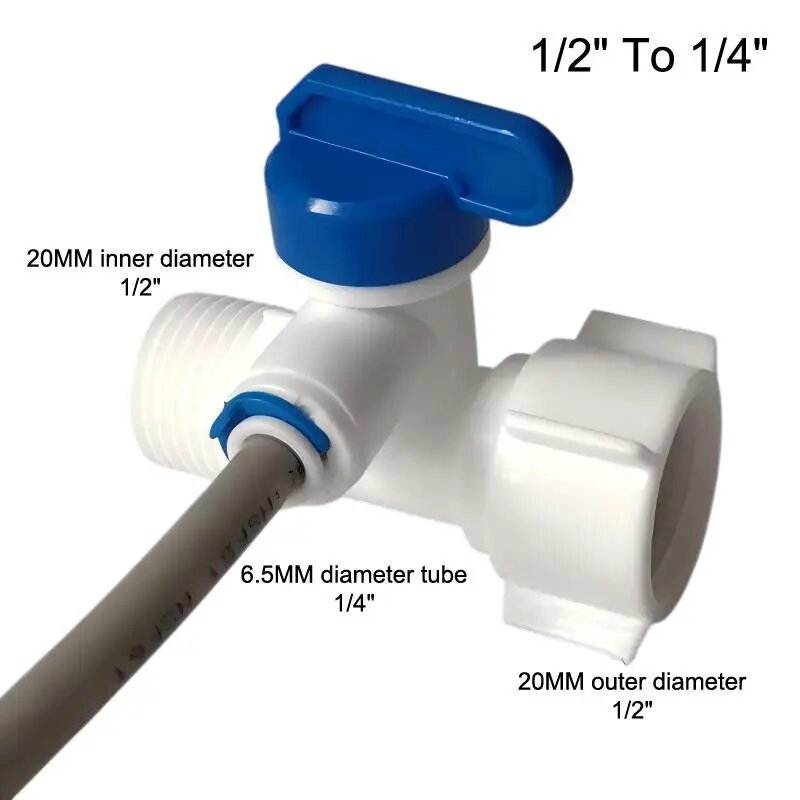 Шаровой кран 1/2" на 1/4" (20мм/6.5мм)