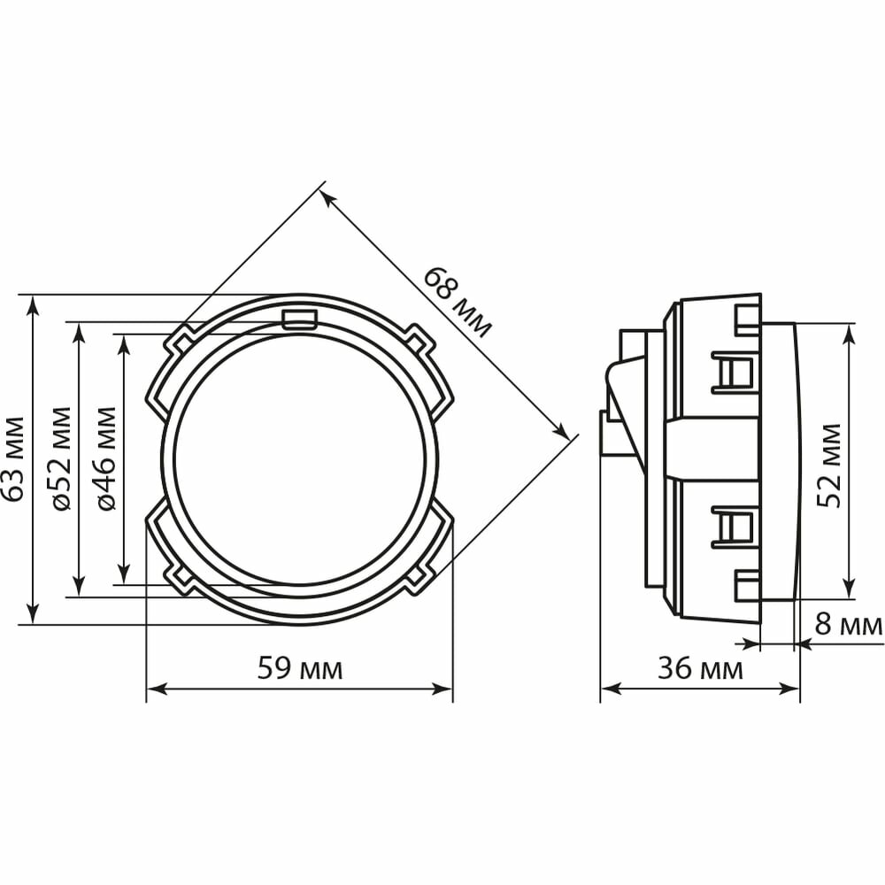 1-клавишный выключатель TDM ELECTRIC 16а 250в кнопочный Механизм агат, "байкал" SQ1819-0222 — фото 1