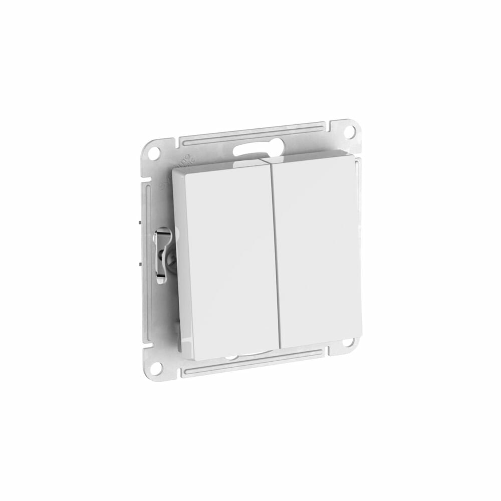 Механизм 2-клавишного выключателя Systeme Electric ATLASDESIGN AQUA IP44, сх.5, 10АХ, быстрозажимные клеммы, белый ATN440151S