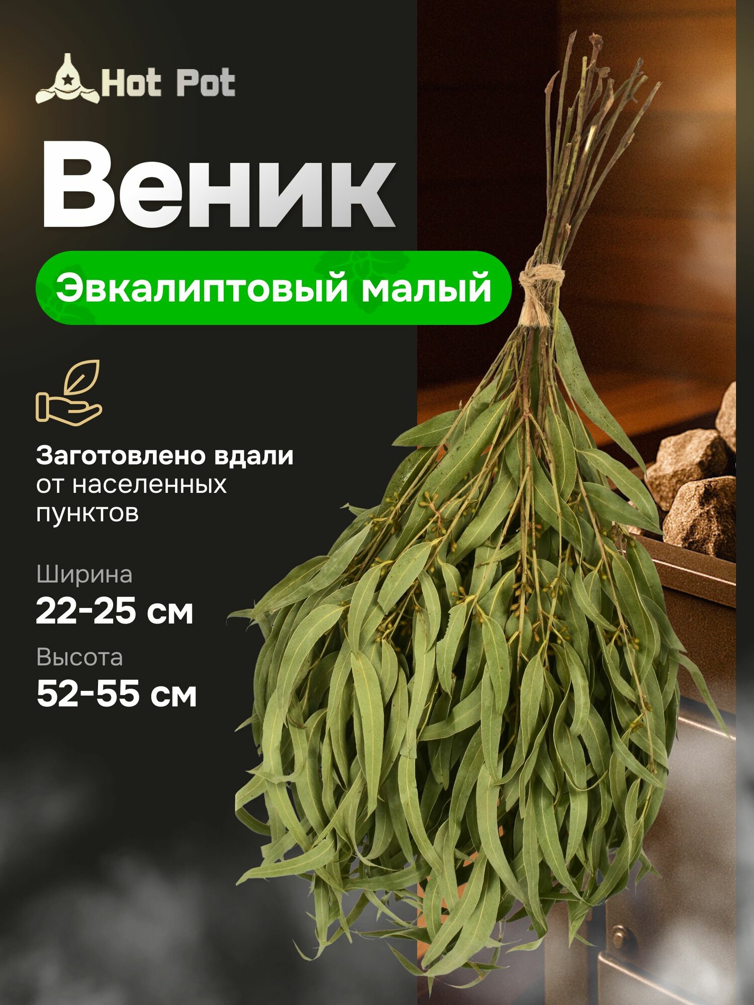 Веник эвкалиптовый малый в упаковке