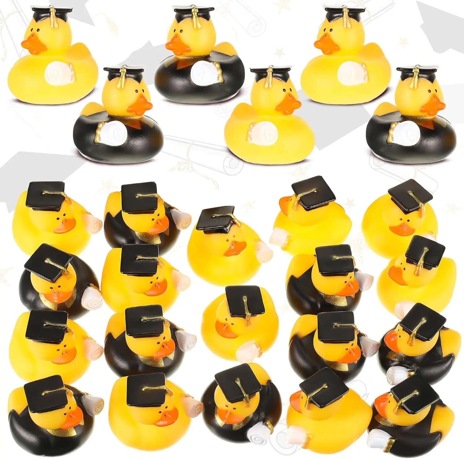 Мини-резиновые утки BXA, жёлтые, силиконовые, набор из 6/12/24 штук 24 pcs