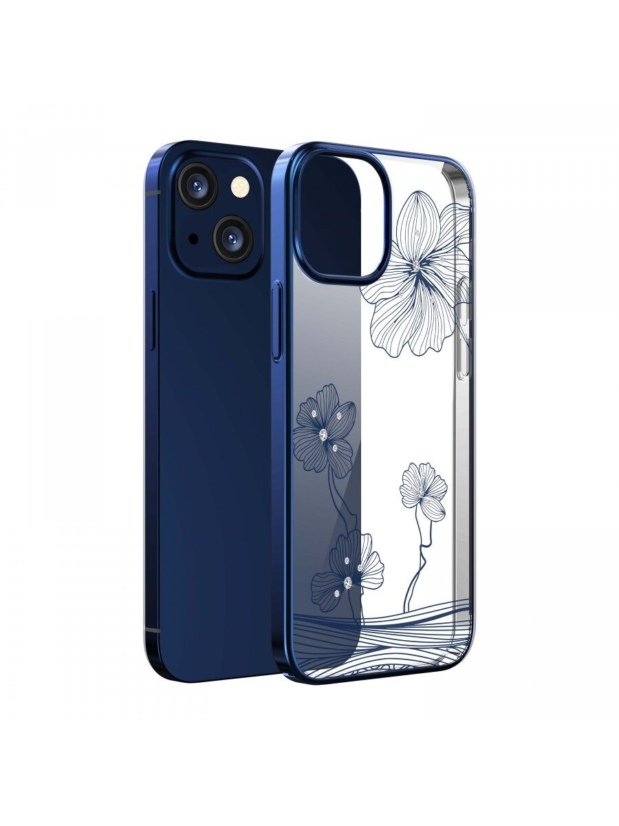 Чехол-накладка Devia Crystal Flora Series Case для iPhone 13, синий