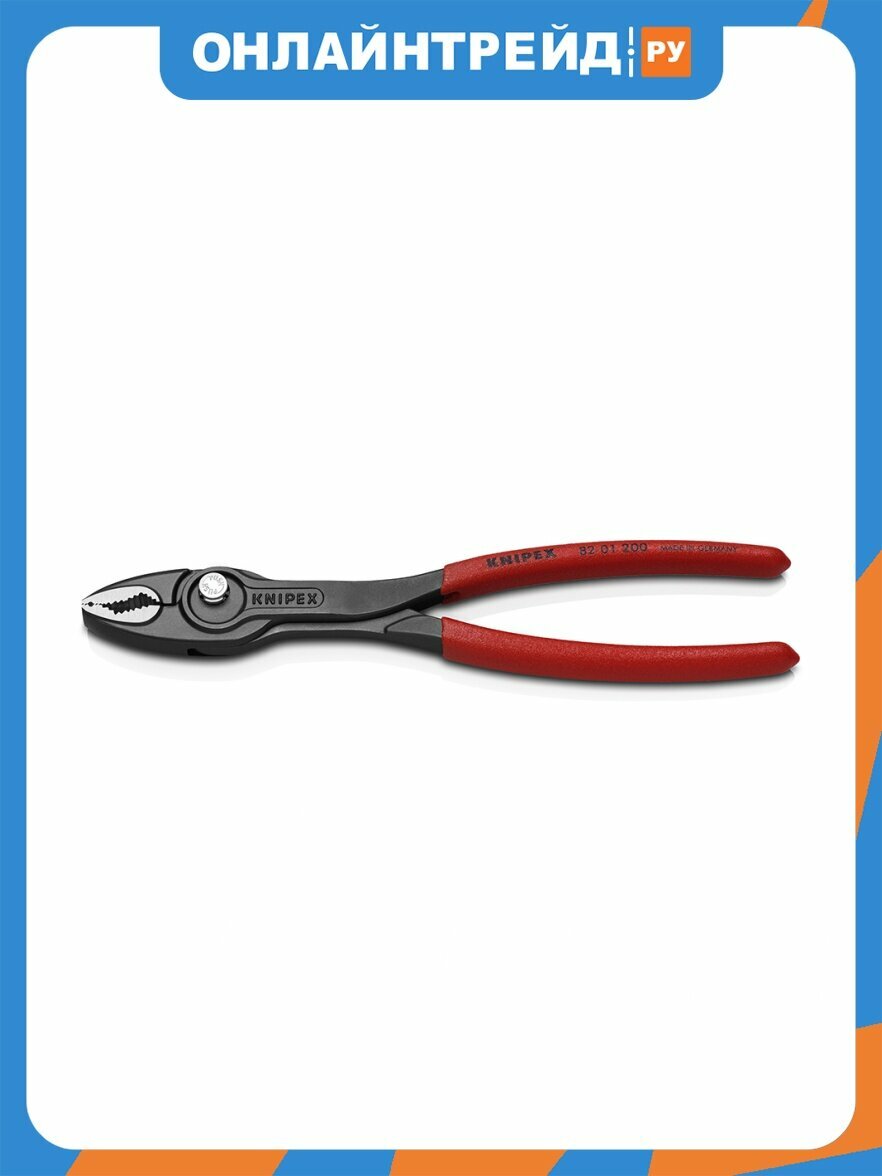 Клещи с фронтальным и боковым захватами Knipex TwinGrip, зев 4-22 мм, длина 200 мм, обливные ручки