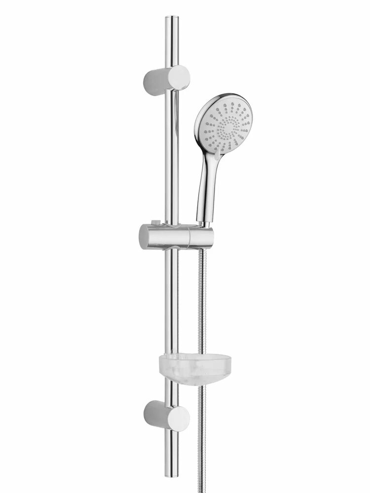 Душевой гарнитур Orange O-Shower OS906cr хром, глянцевый, из нержавеющей стали, 3 режима струи, лейка для душа со шлангом и штангой, с функцией экономии воды