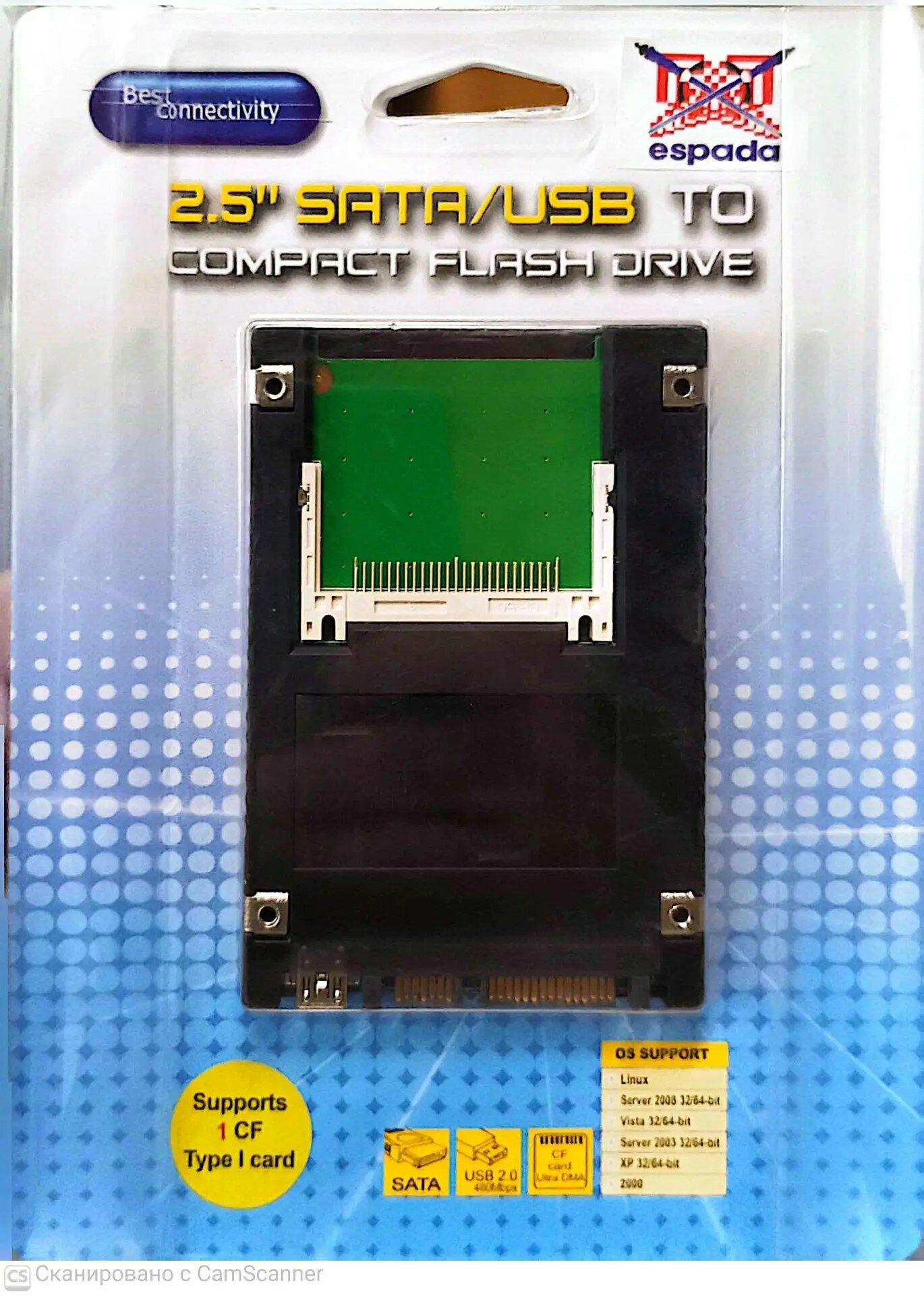 Адаптер CFcard --> SATA(m)/USB Espada