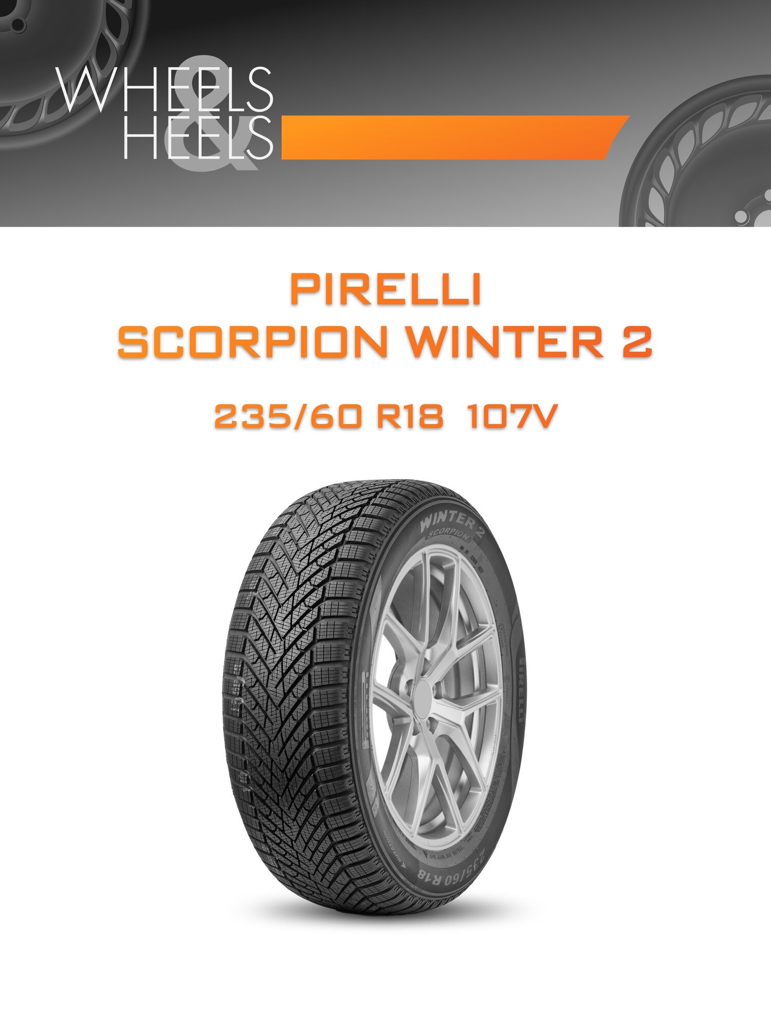 Шина автомобильная Pirelli SCORPION WINTER 2 235/60 R18 107V XL WINTER, зимняя, универсальная