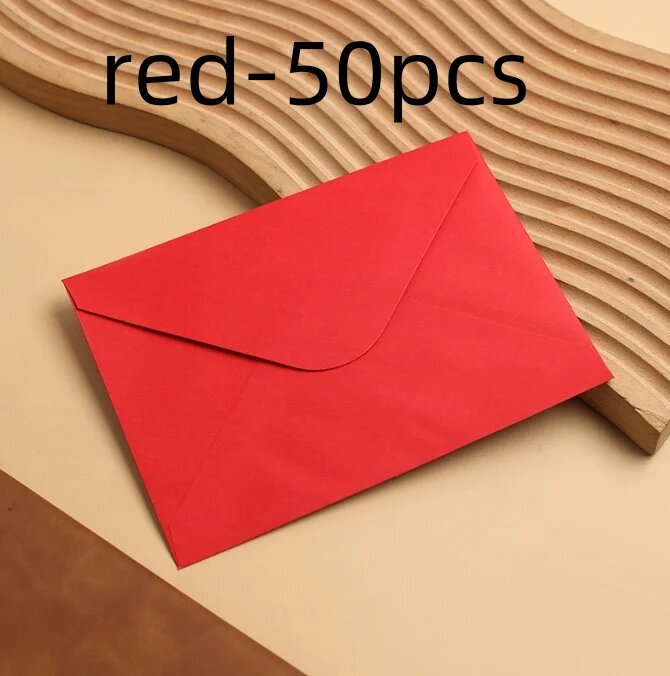 Винтаж конверты для открыток 50 шт Красный, red-50pcs