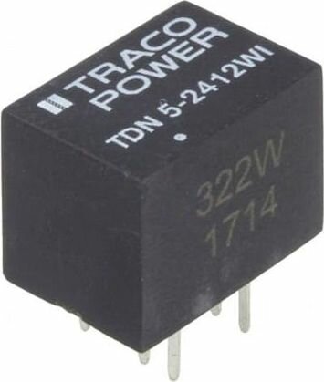 TRACO POWER TDN 5-2412WI Преобразователь: DC/DC, 5Вт, Uвх: 9-36В, Uвых: 12ВDC, Iвых: 420мА, 1шт