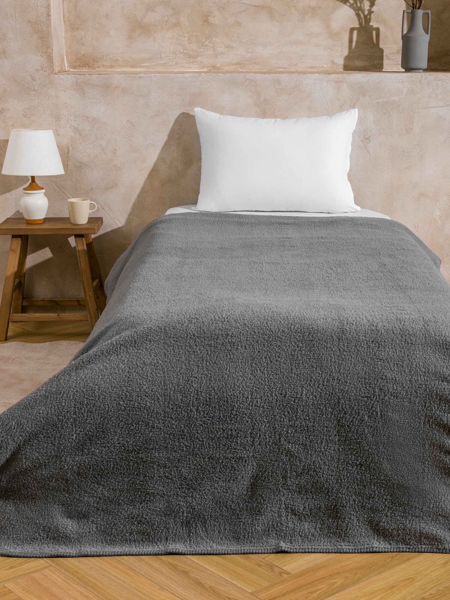 Односпальное одеяло LC Waikiki, размер 150x220, dark grey