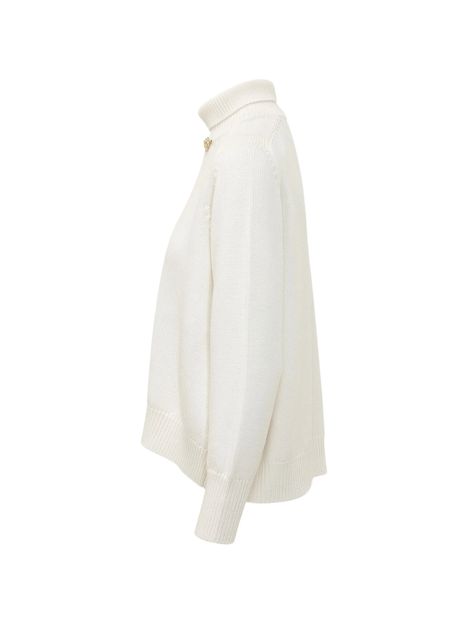 Свитер FABIANA FILIPPI Roll-neck wool sweater, размер 42, , бежевый/белый — фото 1