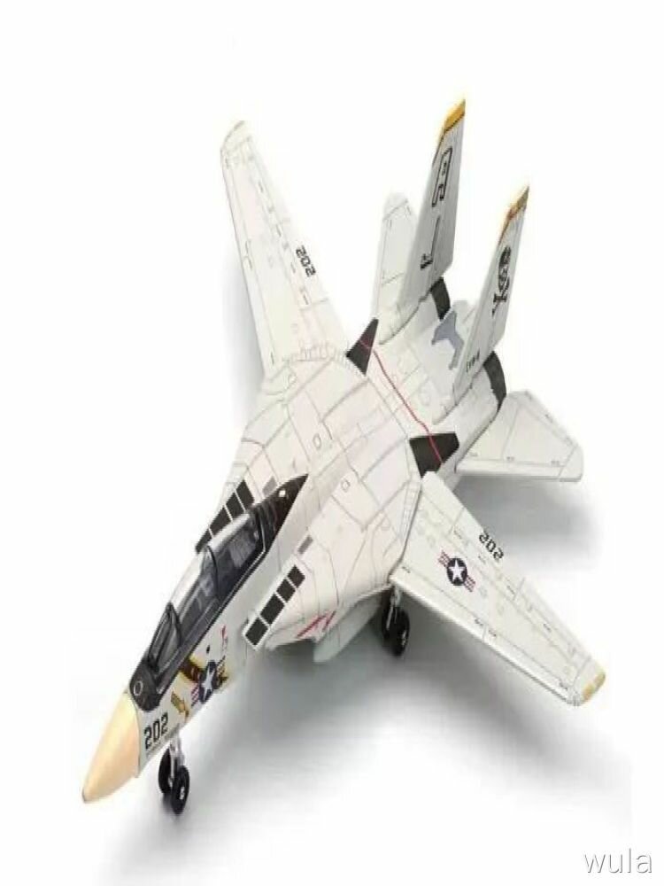 F-14 Tomcat 1:72, колеса могут двигаться, 26х11.5х29.5 см, для коллекционеров, самолет — фото 1