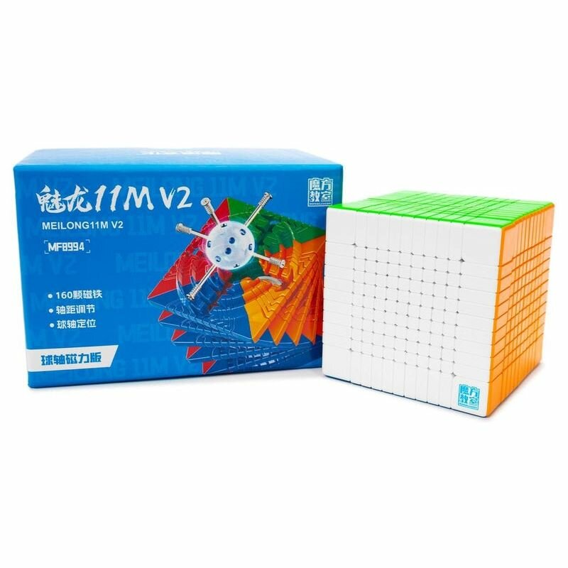 Кубик Рубика магнитный MoYu MeiLong 11x11 v2 M Ball-Core, цветной пластик