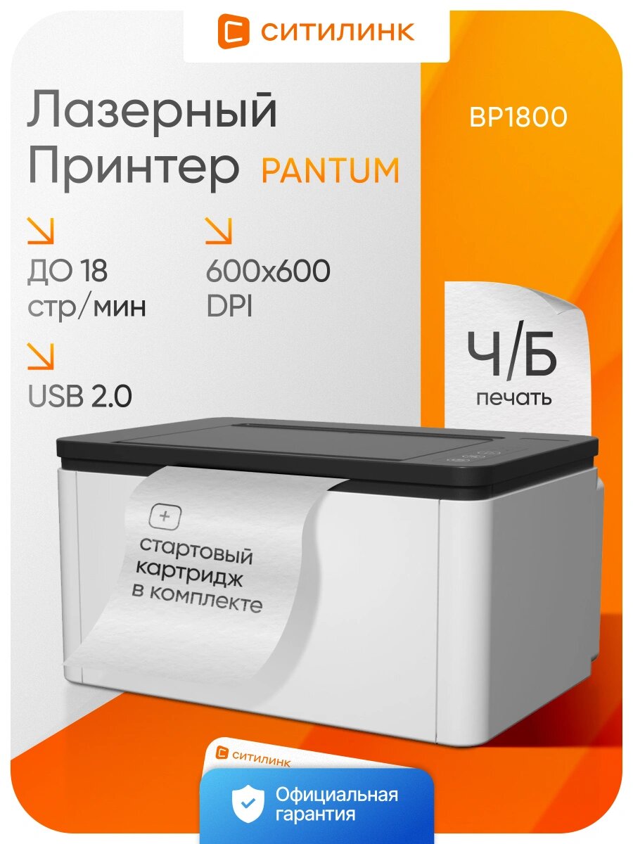 Принтер лазерный Pantum BP1800 черно-белый A4