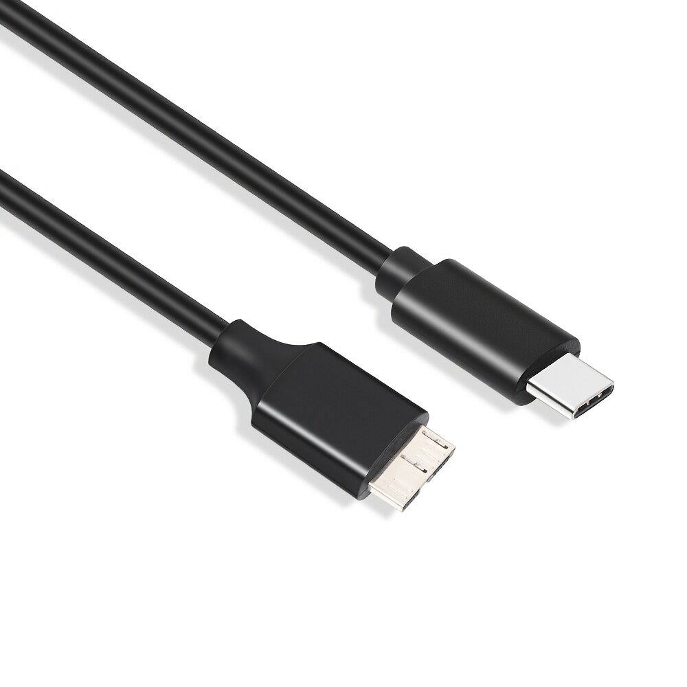 Кабель USB Type-C 3.0 на Micro USB 3.0 B, 11.81 дюйма, плоский, PVC, штекер-штекер, для Samsung Note 3/S5, жесткого диска 2.5", планшета