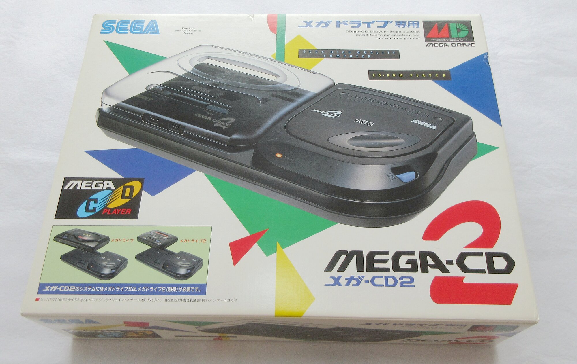 SEGA MD-CD2 Японская версия игровая консоль, Новый неповрежденный, Стандартный комплект с контроллером, Черная,
