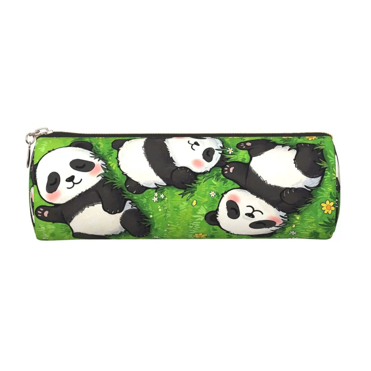 Кожаный пенал для карандашей Adorable Panda Lying On The Grass 3