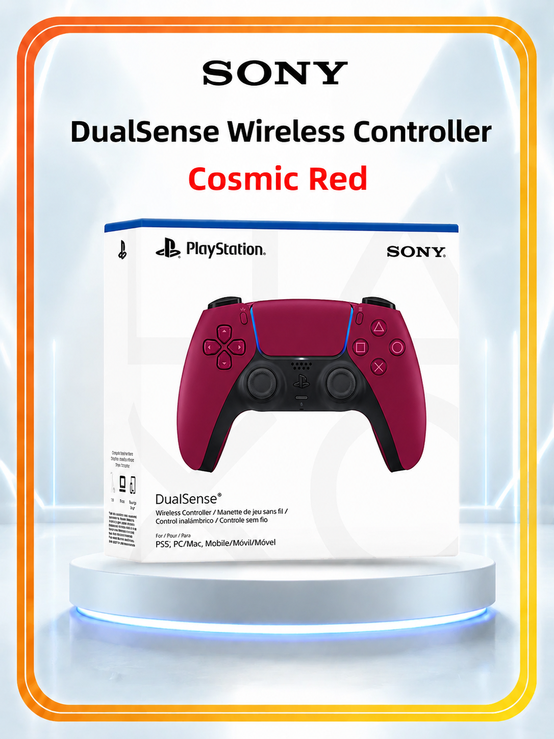 Sony PlayStation 5 Kонсоль DualSense PS5 Геймпад CFI-ZCT1NA02 Беспроводной контроллер Bluetooth-Cosmic Red
