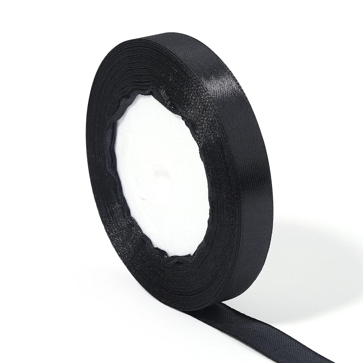 Роскошная черная атласная лента 25 ярдов 10mm