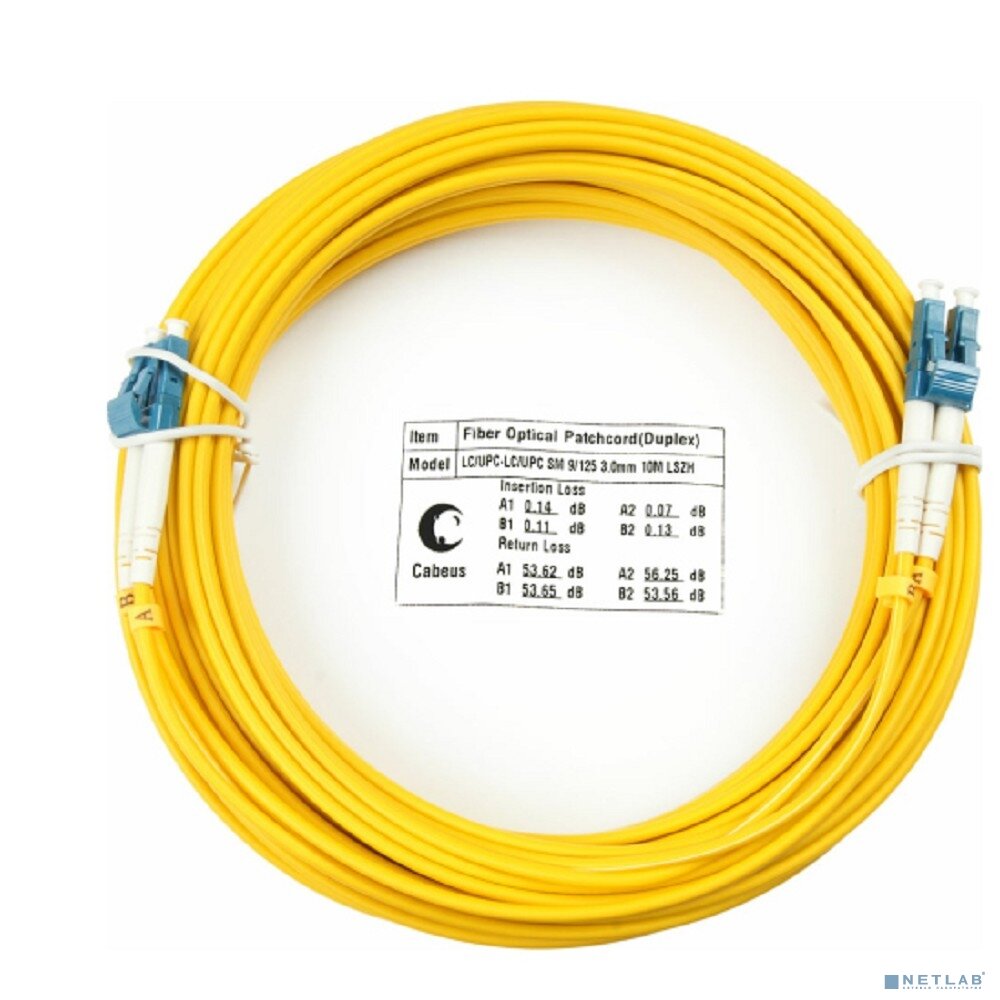 Cabeus FOP(d)-9-LC-LC-15m Шнур оптический duplex LC-LC 9/125 sm 15м LSZH