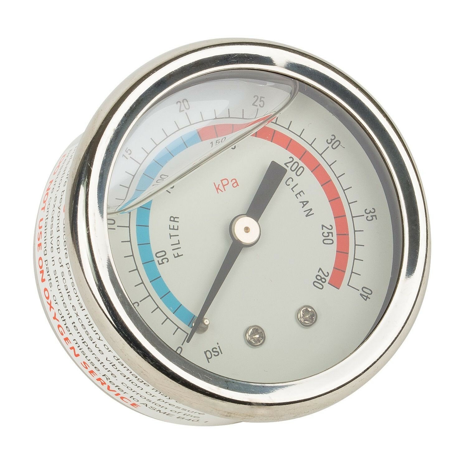 Манометр Emaux до 40psi 06011029 тыльное подключение - метал.