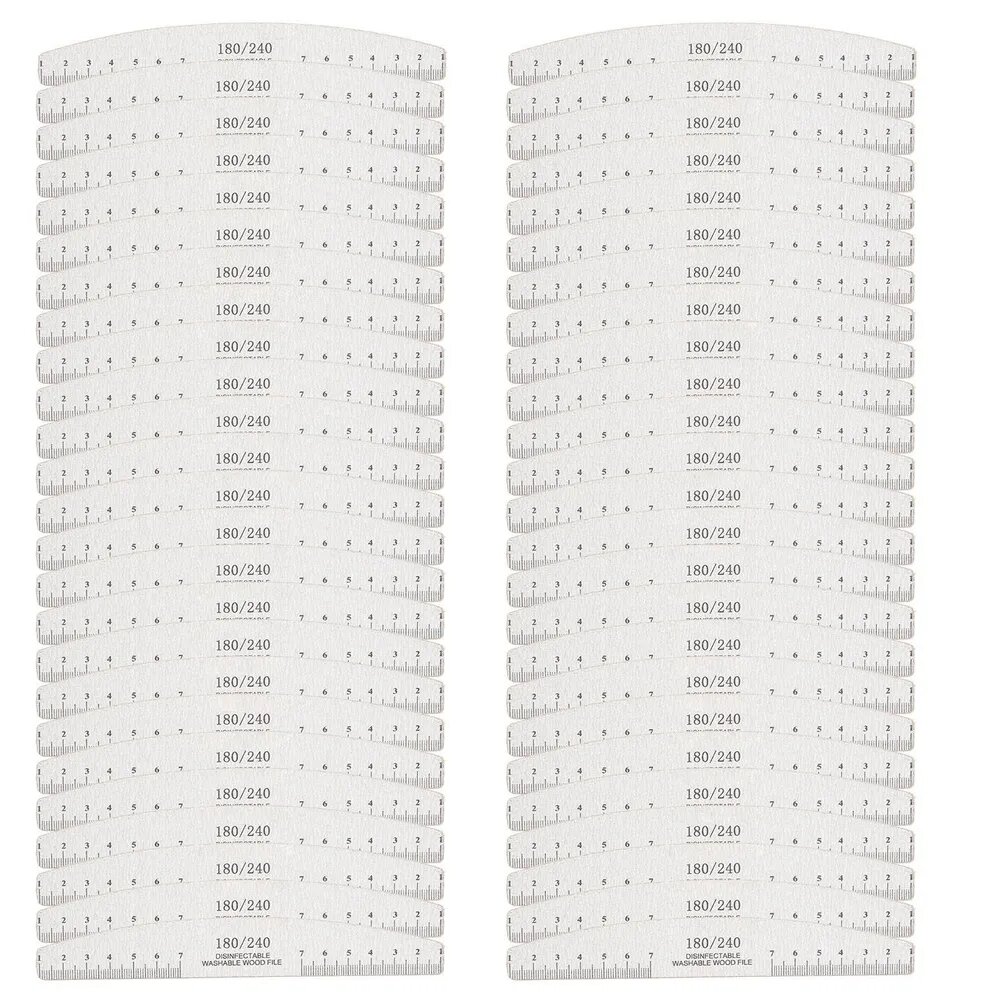50 шт. пилочки для ногтей 180/240, многофункциональные, моющиеся