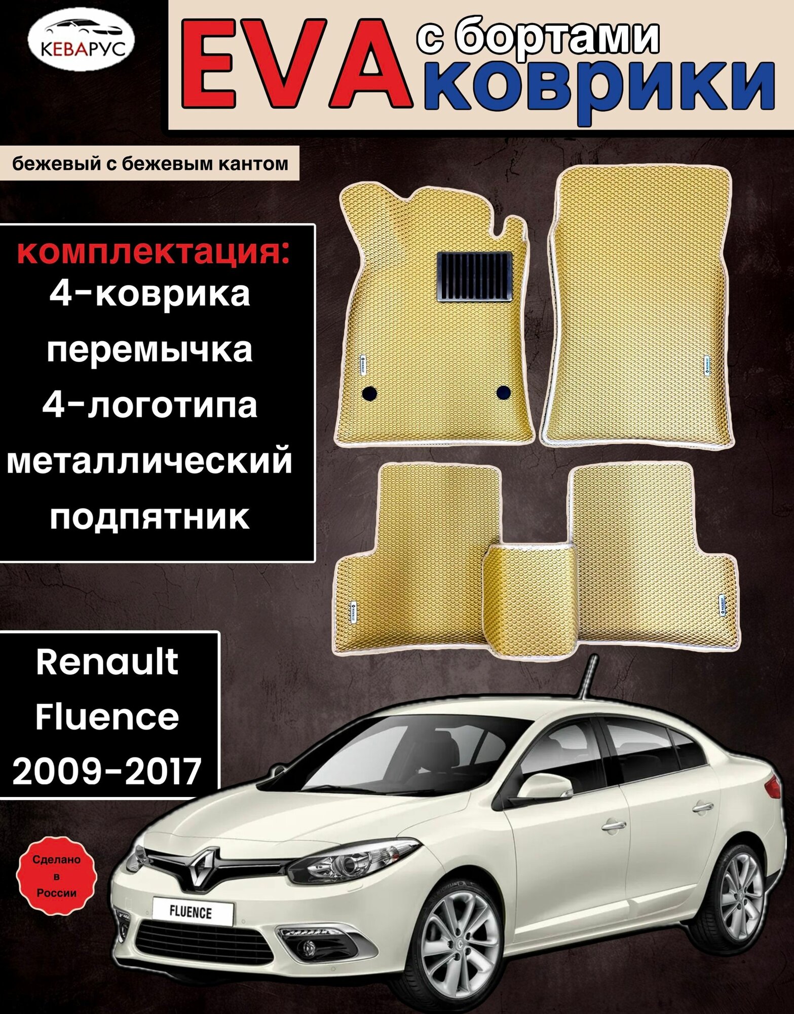 Комплект EVA с бортами для RENAULT FLUENCE I 2009-2017/рено флюенс