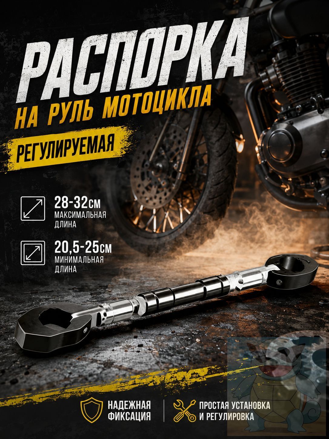 Регулируемая распорка, перекладина на руль растяжка, усилитель руля