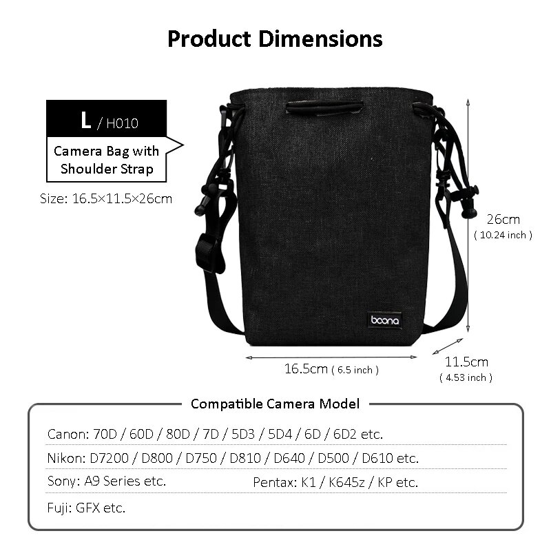 Сумка для камеры Boona H010-Black, черная