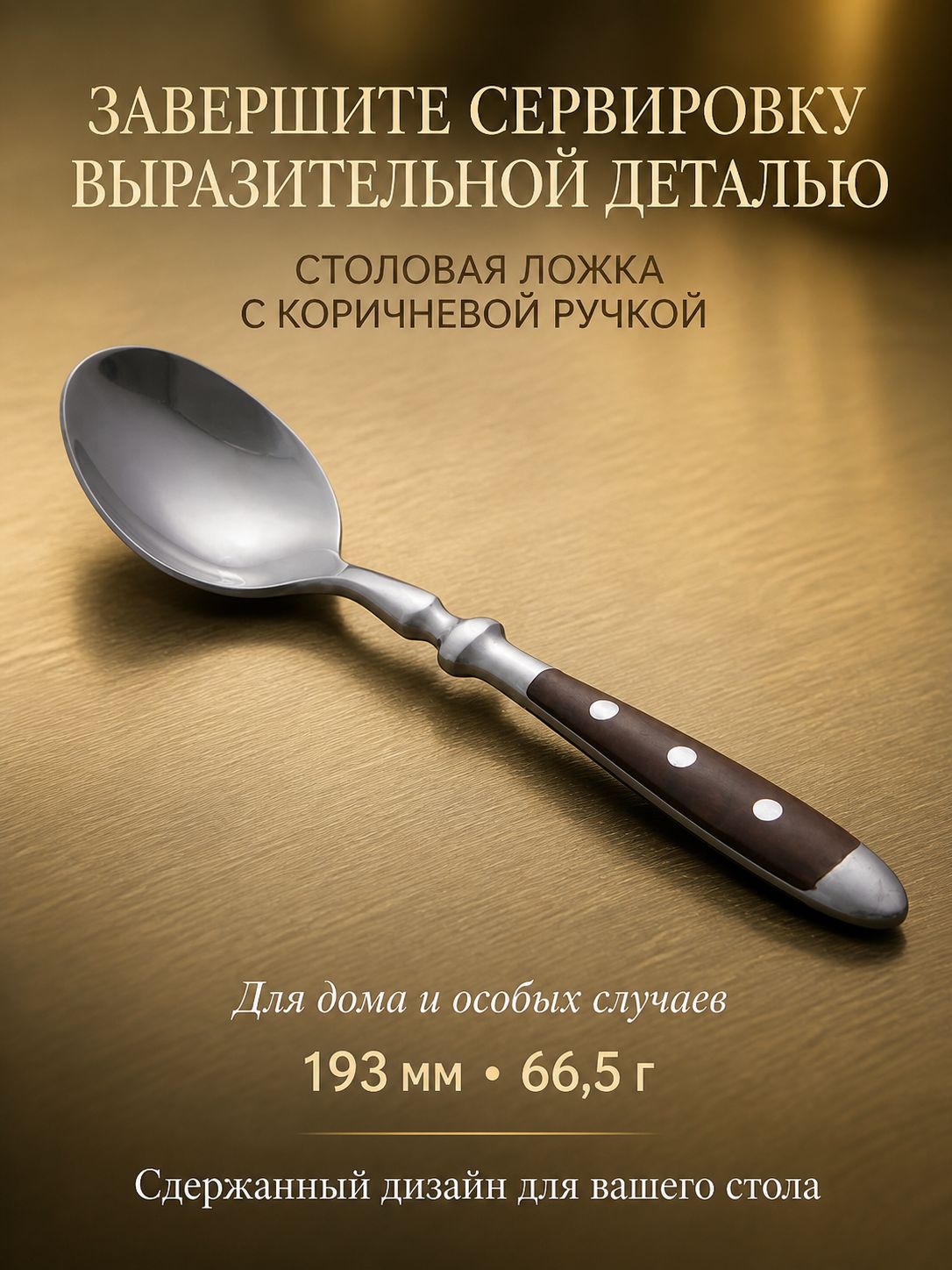Ложка для салата 1 предм. белый, коричневый
