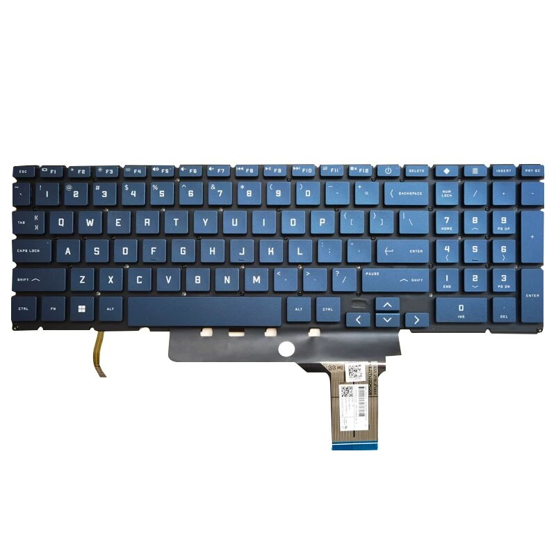Официальная клавиатура для ноутбуков HP Shadow 8 TPN-Q263/Q264 16-D/16-E с подсветкой, темно-синий