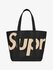 Сумка Supreme Logo-print raffia tote bag, черный