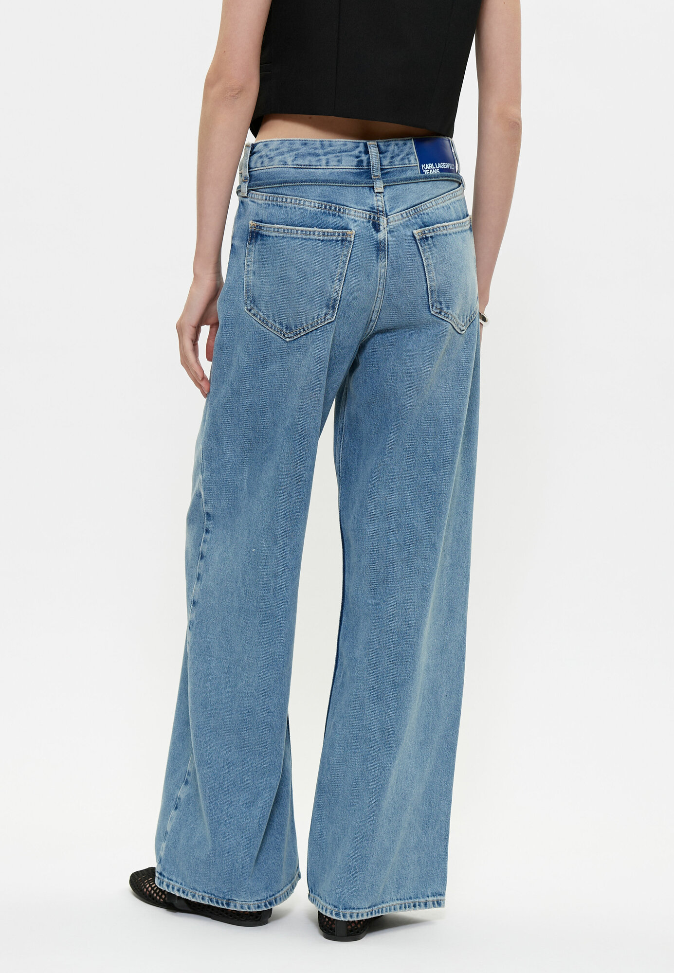 Джинсы широкие KARL LAGERFELD JEANS, размер 26/30, голубой — фото 1
