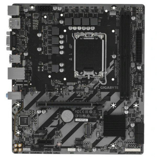 Материнская плата Gigabyte Soc-1851 H810M S2H, 2xDDR5-6400, DP+HDMI+VGA, 1xPCI-Ex16, 1xPCI-Ex1, 4xSATA3(RAID 0/1/5/10), 1xM.2, 8Ch Audio, GLan, (4+2)x