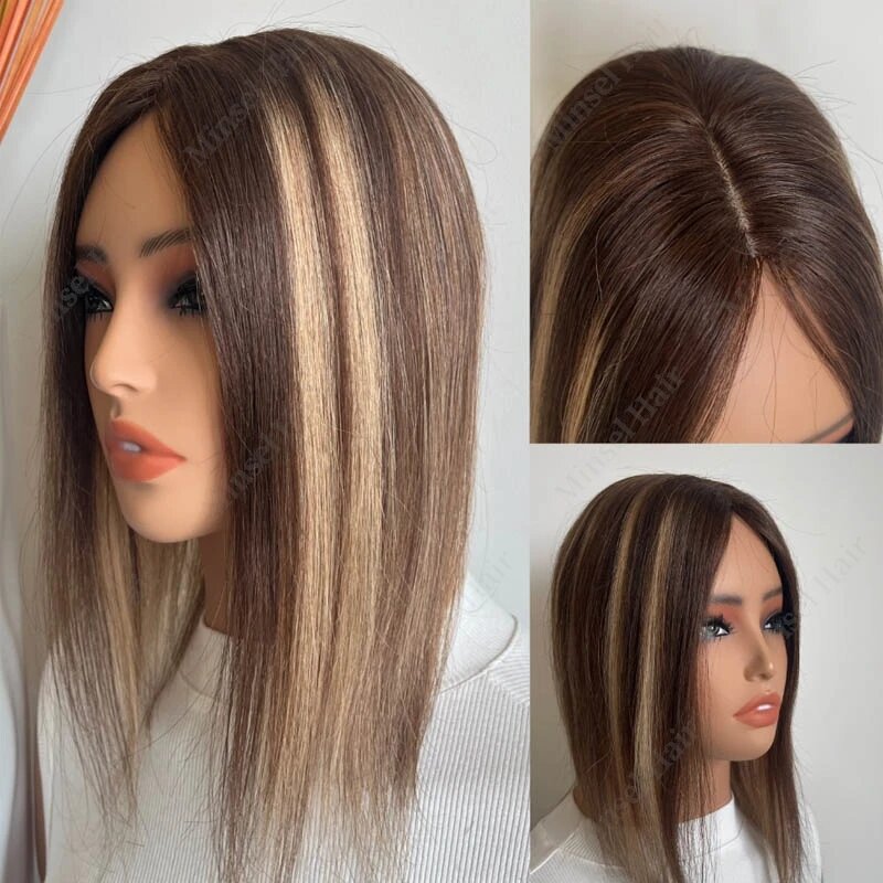 Накладная прядь MinselHair натуральные волосы омбре-балаяж коричневый