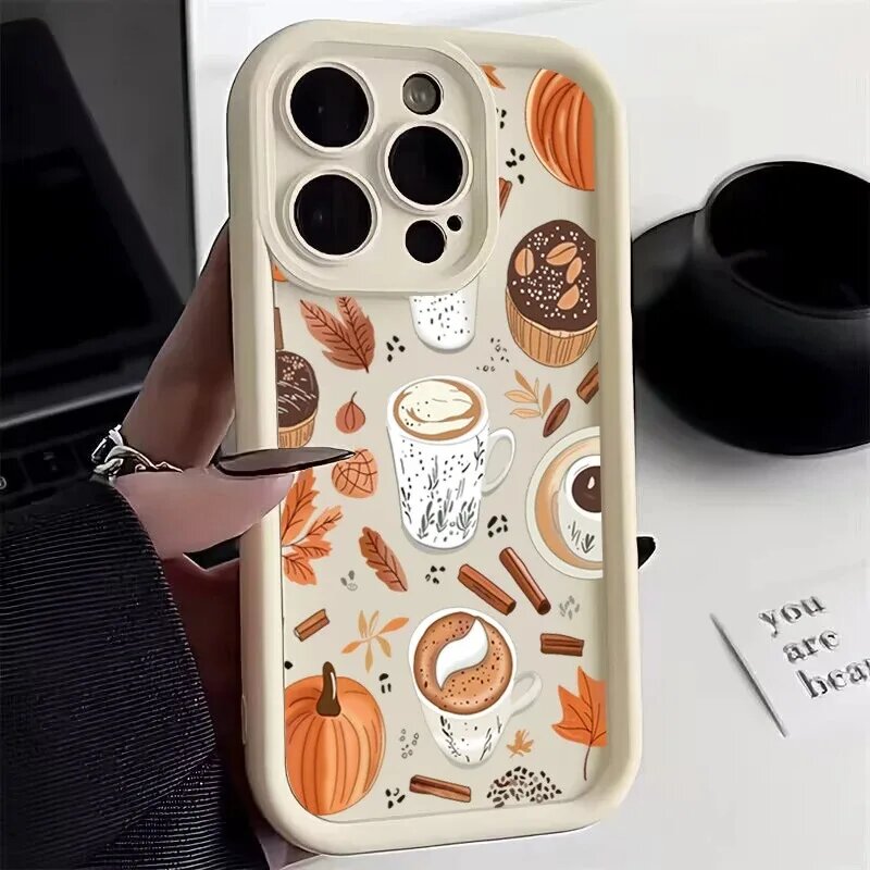 Мягкий силиконовый чехол для телефона Maple Leaf Pumpkin Coffee для Style 6, For iPhone 17 ProMAX