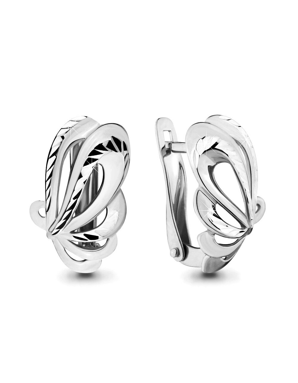 Серьги серебро, 925 проба, родирование