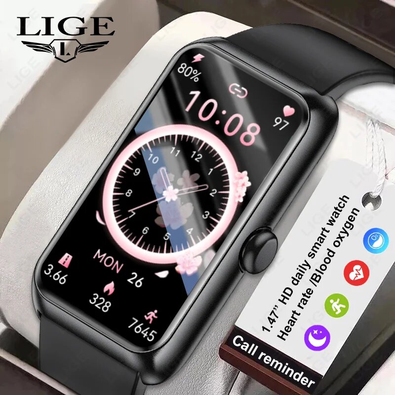 LIGE Smartwatch Mesh Black — фото 1